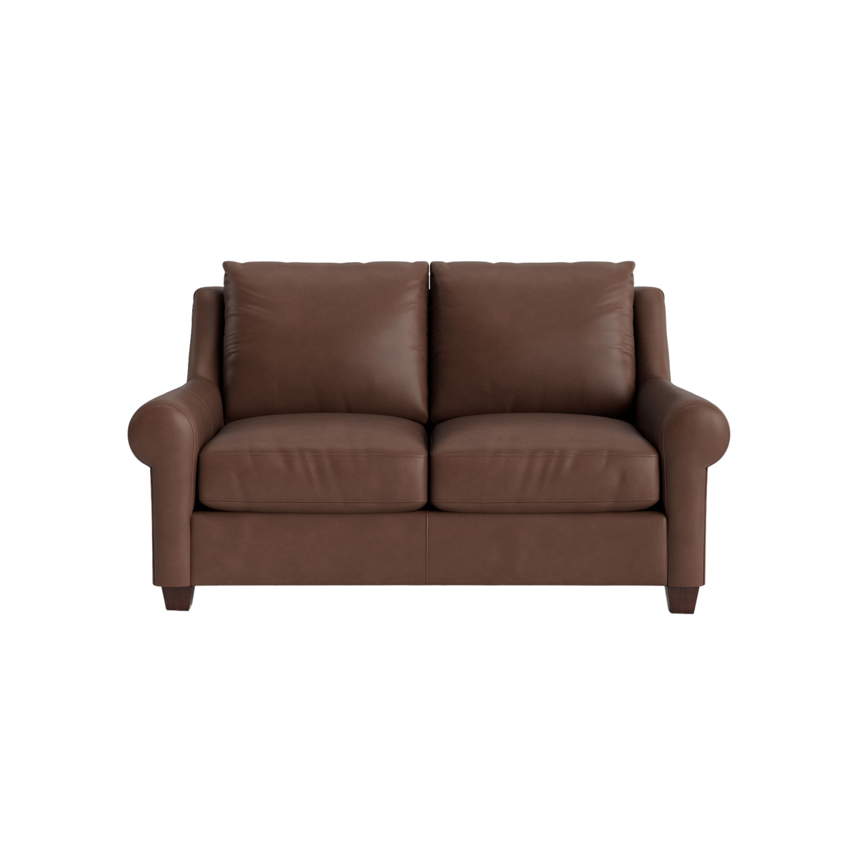 Ellery Leather Roll Arm Loveseat - Custom | Chapin Furniture